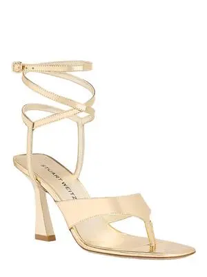 STUART WEITZMAN Vinnie 85 Ankle Strap Sandals - Platino