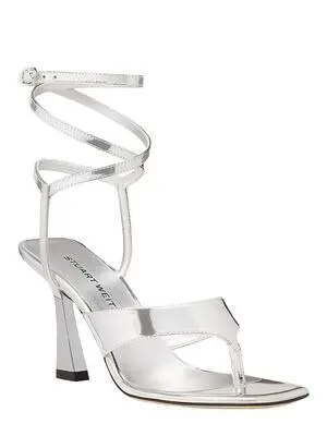 STUART WEITZMAN Vinnie 85 Ankle Strap Sandals - Silver