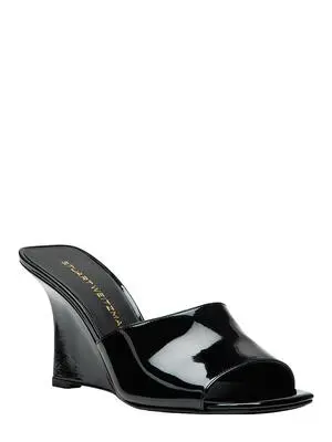STUART WEITZMAN VINI 85 Wedge Slides Black