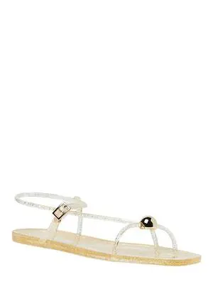 LOEFFLER RANDALL Glitter Thong Sandals - Champagne