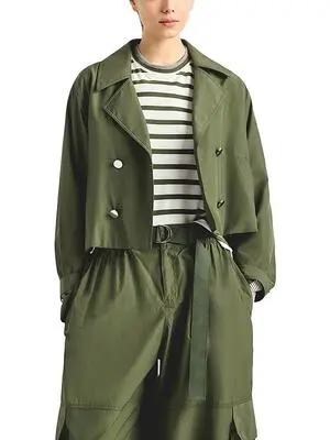 Derek Lam 10 Crosby Renata Poplin Cropped Jacket - Fatigue