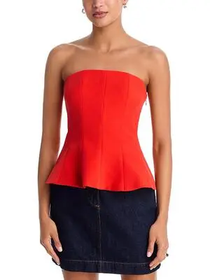 Aqua Panel Strapless Top - Red