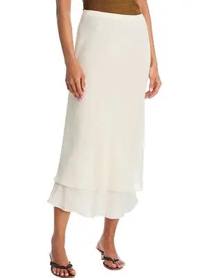 Aqua Double Layer Slip Skirt - Ivory