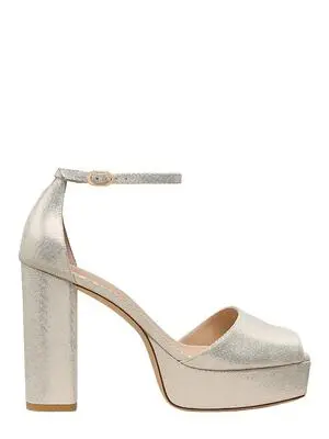 STUART WEITZMAN Sabrina Ankle Strap Platform Sandals - Linen