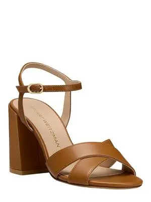 STUART WEITZMAN Alyssa 85 Block Heel Sandals - Boho Tan