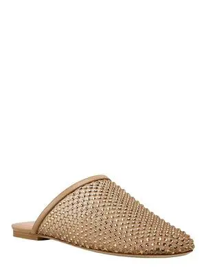 STUART WEITZMAN Bareitall Shine Mules - Adobe