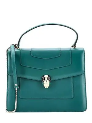 BVLGARI Medium Serpenti Forever Top Handle Bag Leather - Green