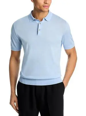 BOSS Silk Cotton Polo Shirt - Open Blue