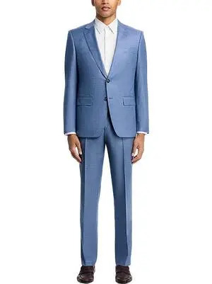 BOSS H-huge Sharkskin Slim Fit Suit - Open Blue