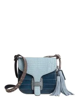COACH Upcrafted Courier Bag In Crocodile - Pewter/cornflower