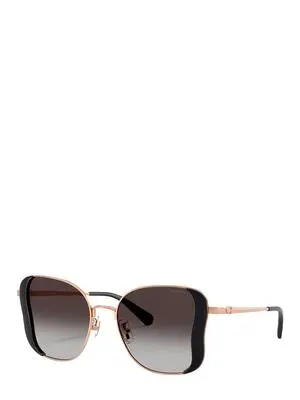 COACH C Hardware Metal Butterfly Square Sunglasses - Grey Gradient