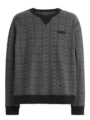 COACH Restored Essential Crewneck In Signature - Charcoal Signature