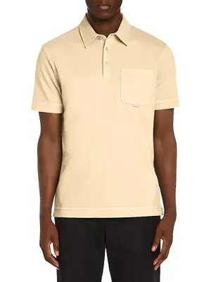 Moncler Short Sleeve Pocket Polo Shirt - Pastel Yellow