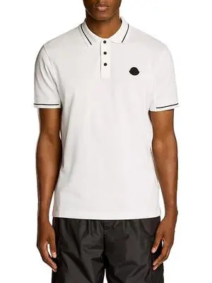 Moncler Short Sleeve Polo Shirt - White