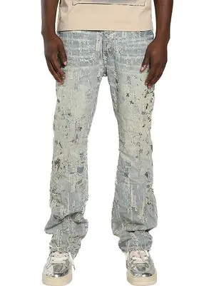 PURPLE BRAND Bootcut Bead Destroy Jeans - Light Indigo