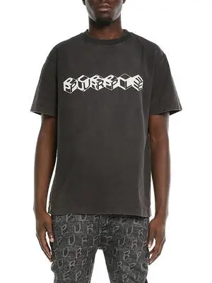 PURPLE BRAND Textured Short Sleeve Tee - Black