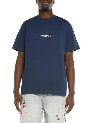 PURPLE BRAND Heavyweight Jersey Short Sleeve Tee - Navy