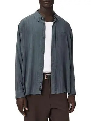 ALLSAINTS Carlyle Oversized Fit Shirt Canis Grey