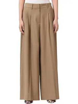 ALLSAINTS Poppy Wide Leg Trousers - Sand Brown