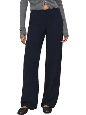 REFORMATION Vida Low Rise Pants - Midnight