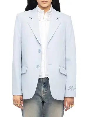 Zadig&Voltaire Vanille Notched Collar Blazer - Sky