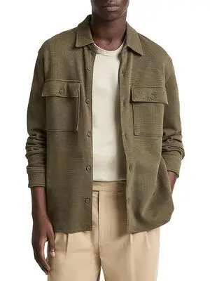 Vince Double Slub Shirt Jacket Moss