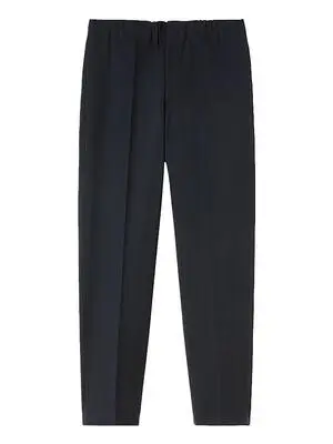 JIL SANDER Tapered Fit Pleated Pants - Navy