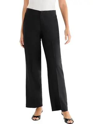 NIC+ZOE Lenox Wide Leg Stretch Trousers - Black Onyx