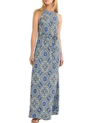 NIC+ZOE Filagree Tile Becca Maxi Dress - Blue Multi