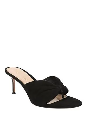 Veronica Beard Suede Knot Detail Thong Sandals - Black