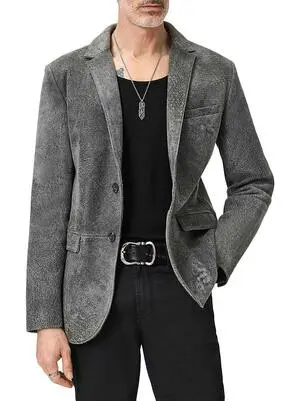 John Varvatos Winston Two Button Leather Jacket - Deep Charcoal