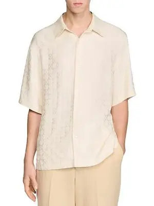 Sandro Jacquard Cross Shirt - White