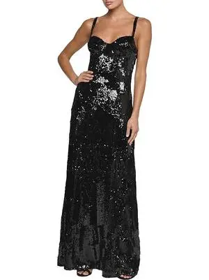 L'Agence Sayla Embellished Maxi Dress - Jet Black