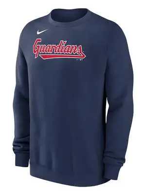 Nike Cleveland Guardians Wordmark Mlb Pullover Crew - Blue