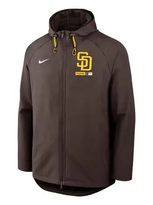 Nike San Diego Padres Authentic Collection Therma-fit Mlb Full-zip Hooded Jacket - Brown