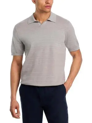 Bloomingdale'S Tonal Stripe Johnny Collar Polo - Pearl Grey