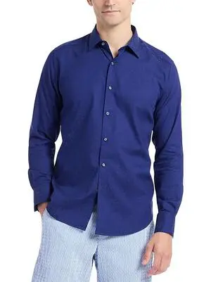 Robert Graham Hudson Long Sleeve Woven Shirt - Navy