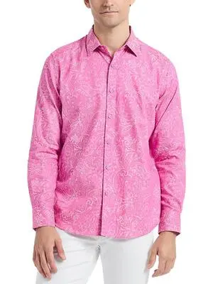 Robert Graham Hudson Long Sleeve Woven Shirt - Pink