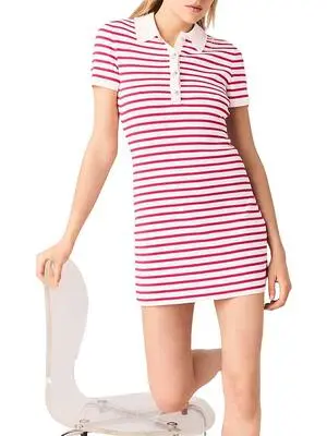 Maje Striped Polo Shirt Dress - Red