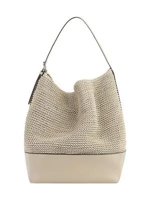 TOTEME Woven Leather Tote Bag - Light Beige