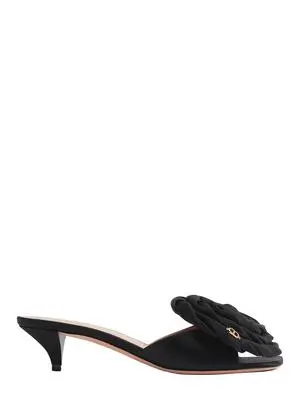 Dior Aurore Heeled Sandal - Black Satin