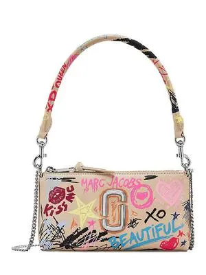 Marc Jacobs The Punk Scribble Snapshot Convertible Shoulder Bag - Beige