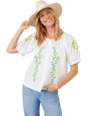 KAREN KANE Embroidered Peasant Blouse