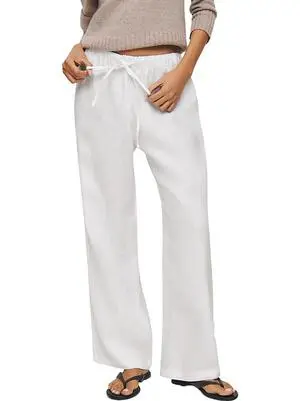 REFORMATION Olina Linen Pants - White