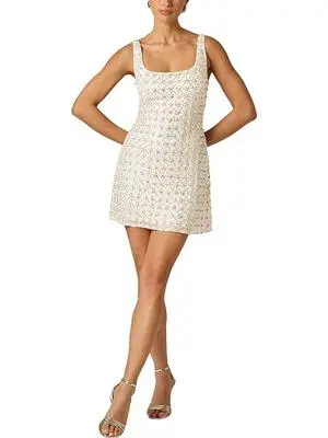 Adrianna Papell Piper Beaded Mini Dress - Ivory