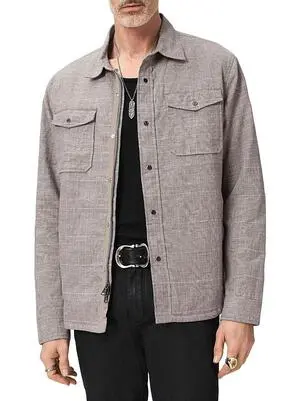 John Varvatos Jameson Quilted Shirt Jacket - Deep Charcoal