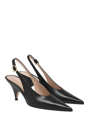 GIANVITO ROSSI Sofia Sling 70 Pumps - Black Calf Leather