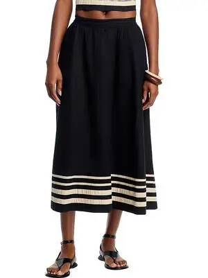 XIRENA Lucille Linen Striped Skirt