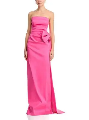 Rickie Freeman For Teri Jon Mikado Strapless Gown - Watermelon