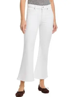 FRAME The Pixie Icon High-rise Ankle Flare Jeans - White
